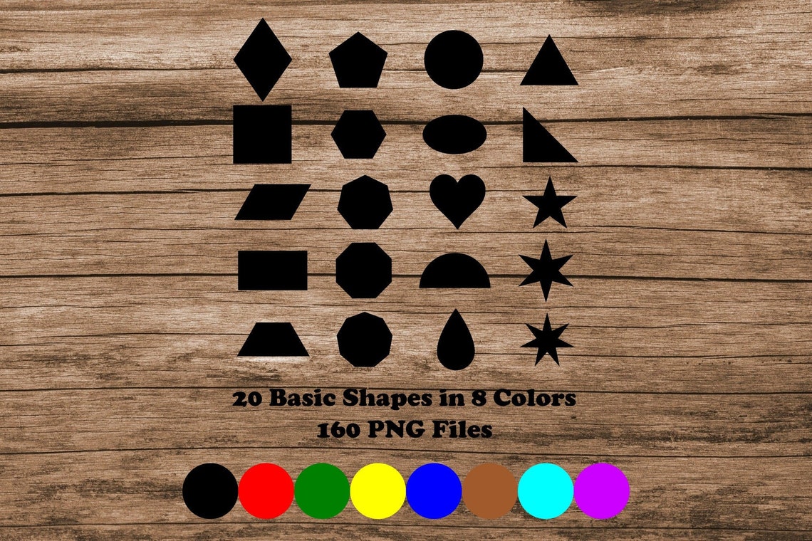 Basic Shapes Clipart, PNG, Colors, 2D Vector Shapes, Square, Triangle ...
