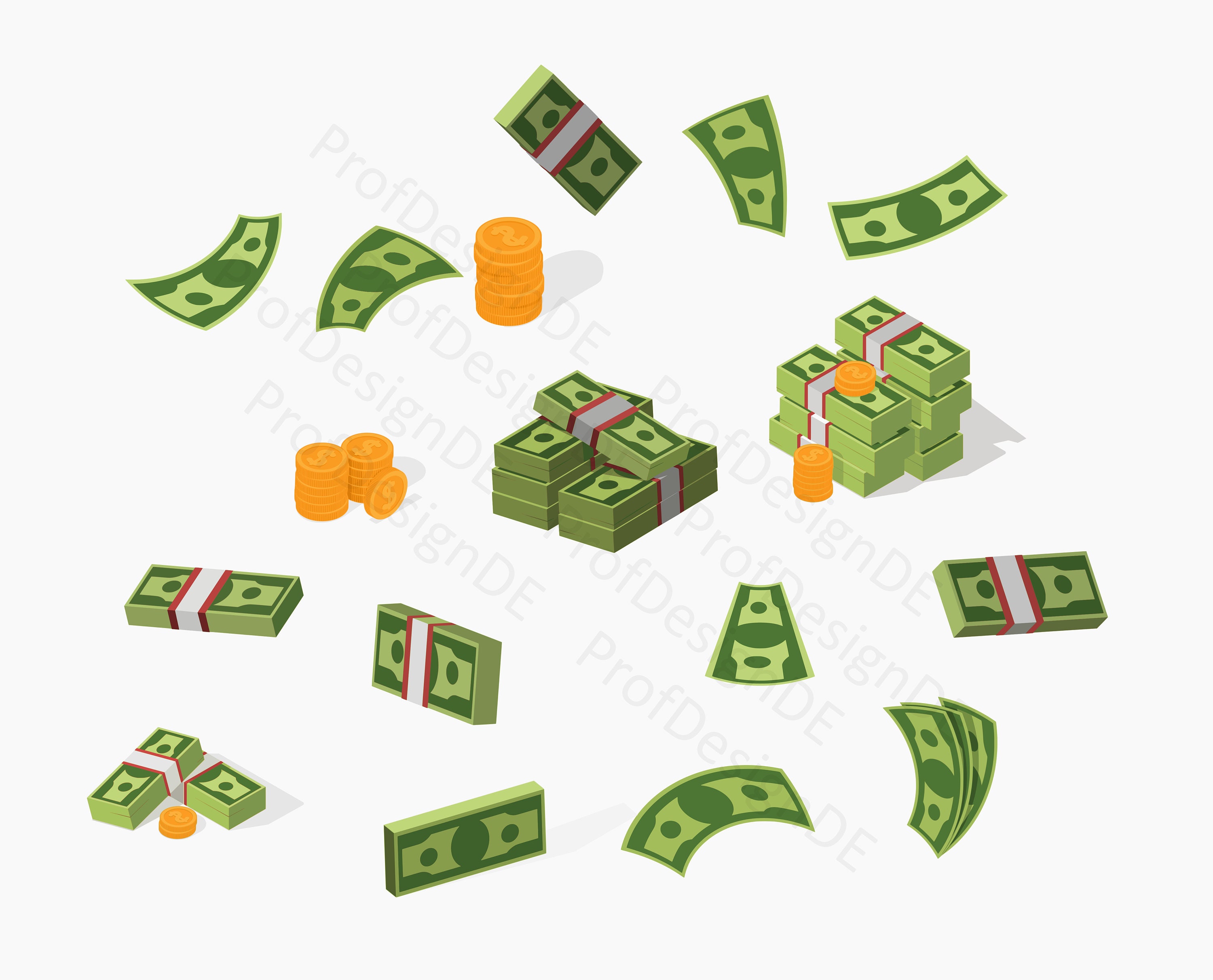 Money Clipart Bundle 17 Elements Banknote Coins Images - Etsy