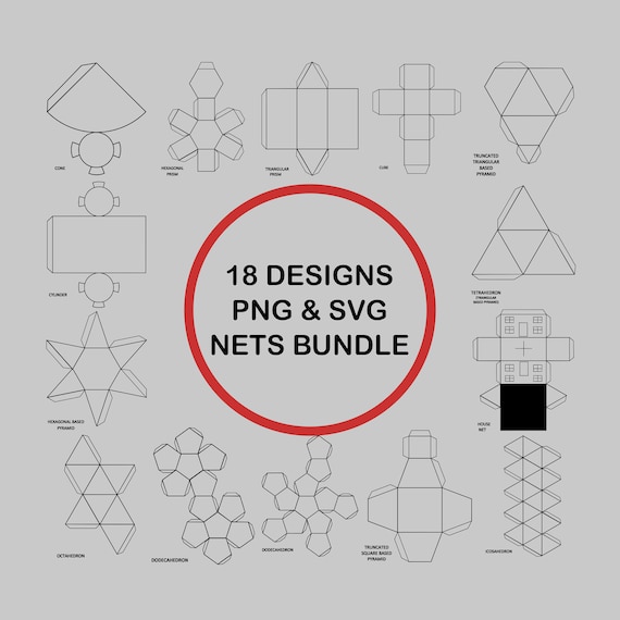 Math 3d Shapes With Nets Clipart Bundle Cartoon 3dnets - Etsy Canada