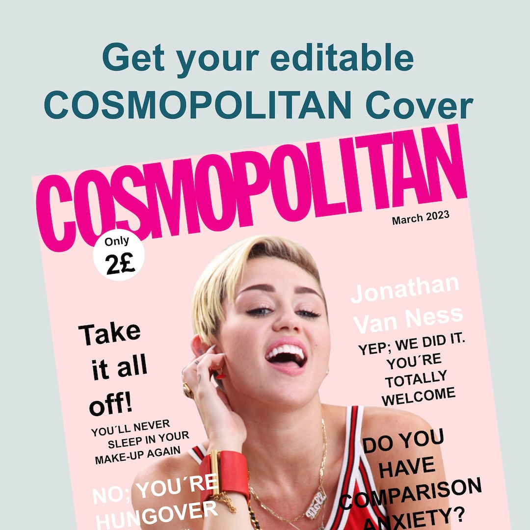 Cosmopolitan Cover Template, Template, Magazine, Customizing, Editable ...