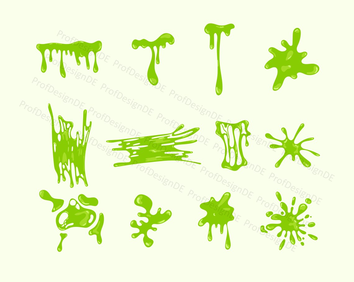 Green Slime Clipart - SVG & PNG Image Files - Slime Splash - Splatter ...