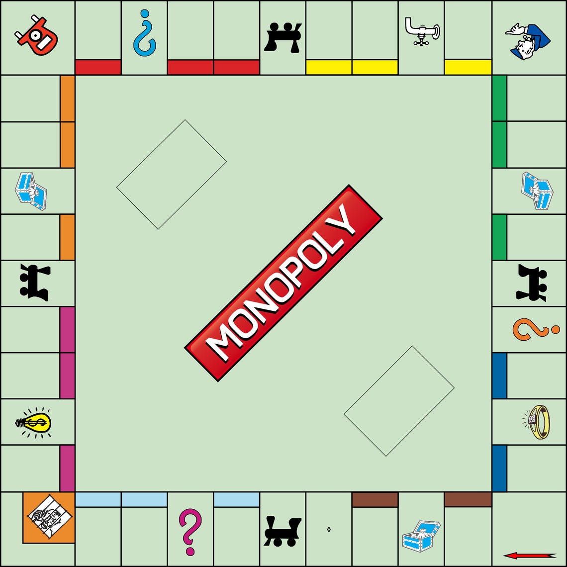 Blank Monopoly Board Game Template Custom Monopoly Template - Etsy ...