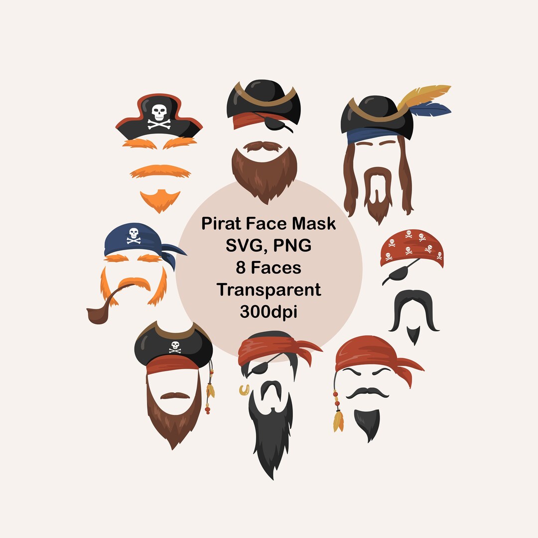 Pirate Face Mask - Pirate Face Masks Carnival -party Supplies - Pirate ...