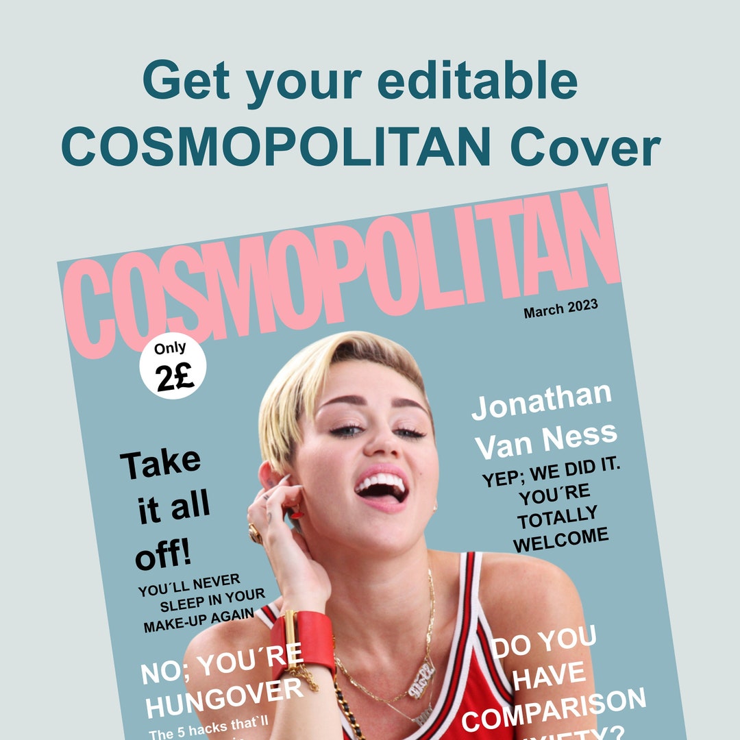 Cosmopolitan Cover Template, Template, Magazine, Customizing, Editable ...