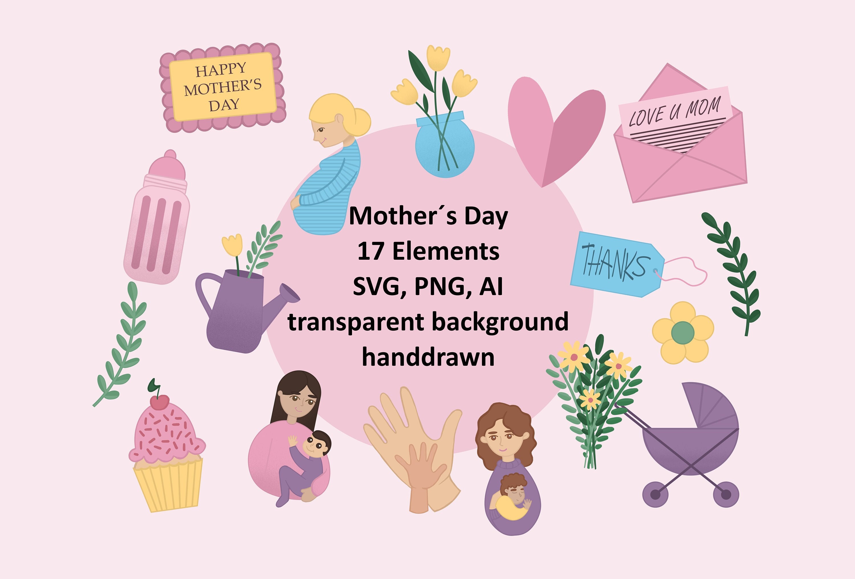 Mother's Day Clipart Bundle - Mother's Day Gift - Mothersday - Mom ...