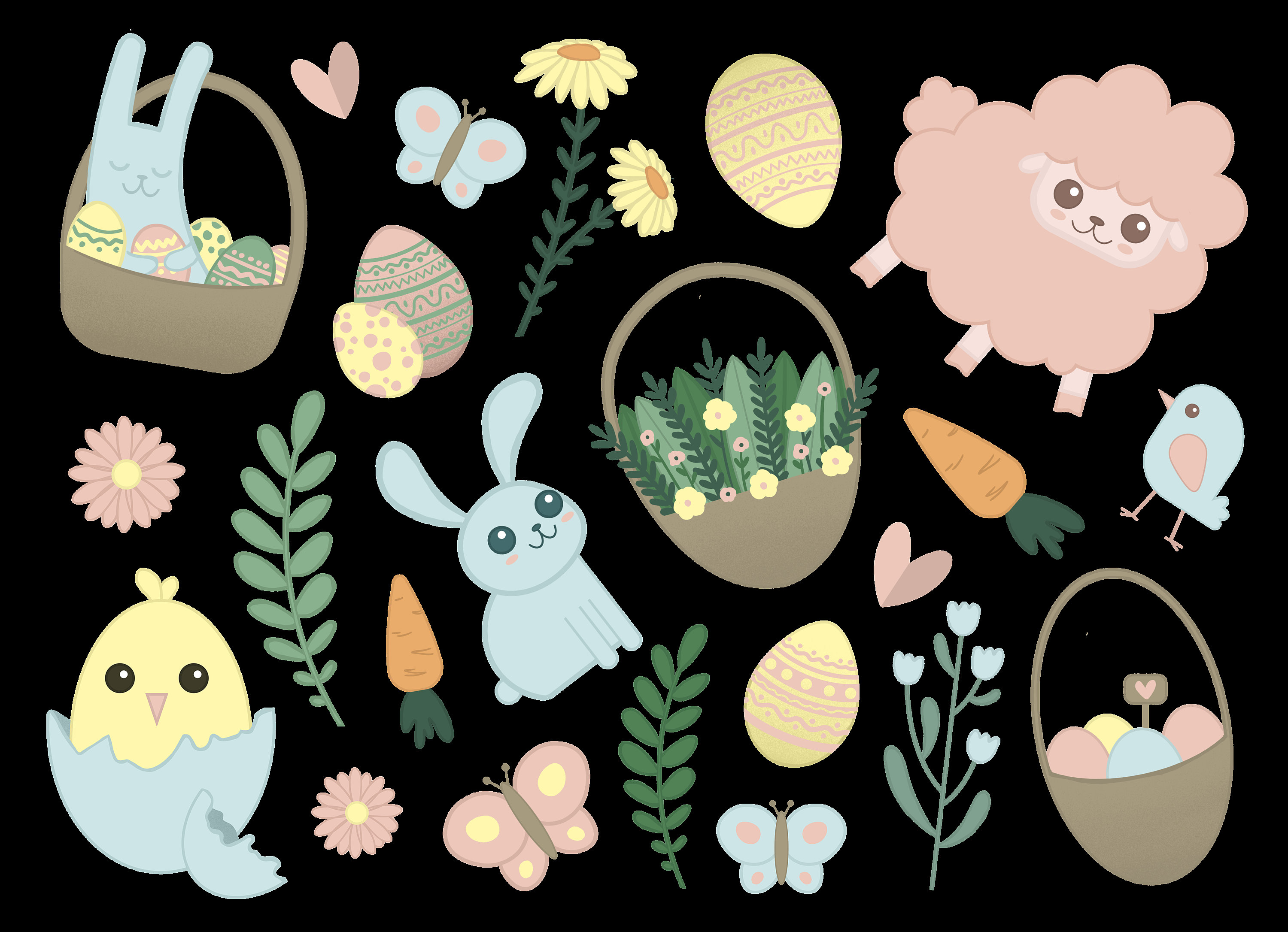Easter Clipart - Bunny - Easter Egg - Elements - Images Collection ...