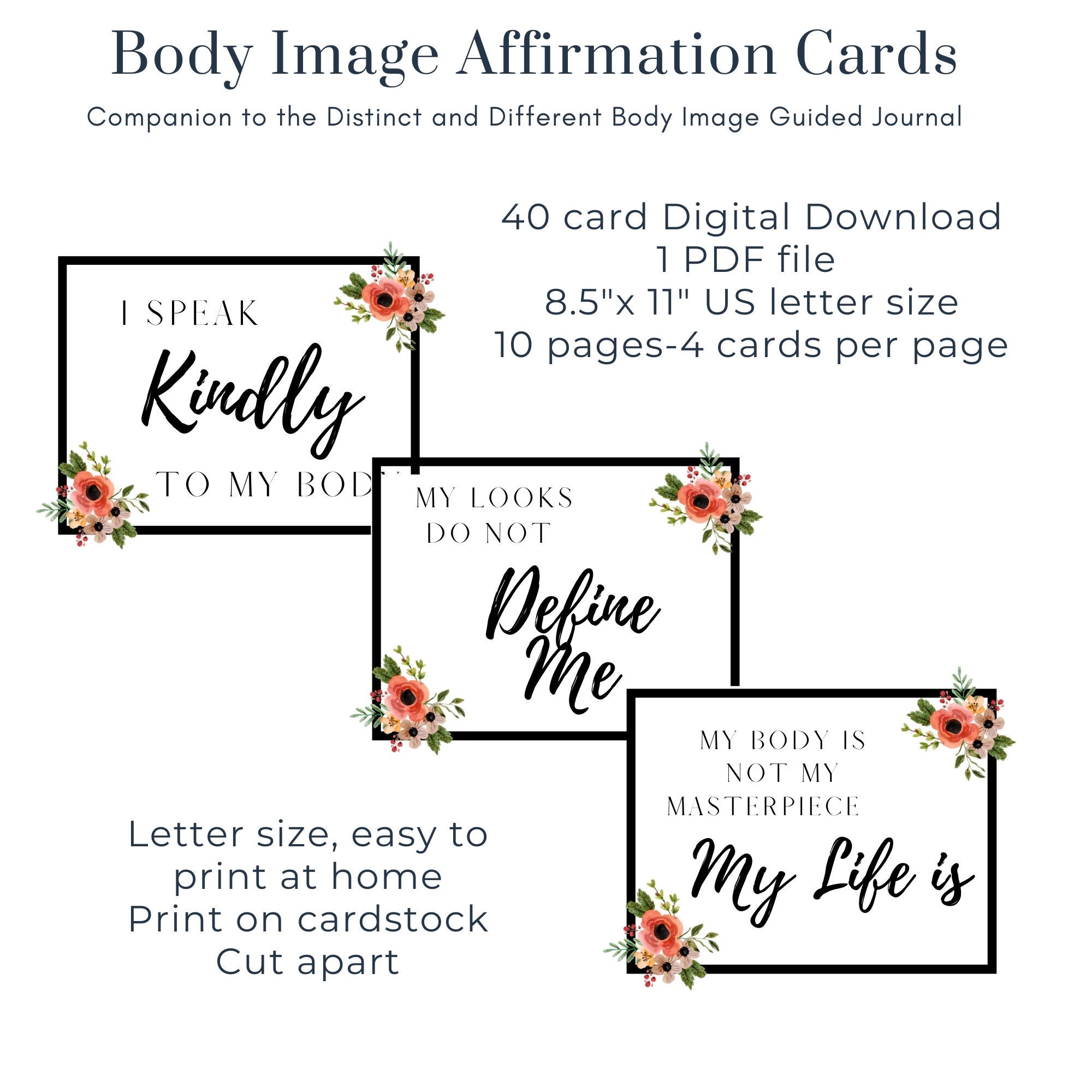 Paper PDF Instant Download Affirmation Cards Digital Download Daily ...