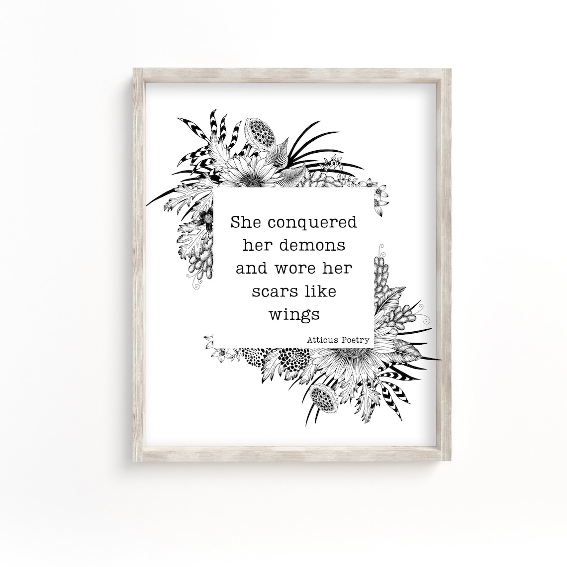 She Conquered Digital Download Printable Quote From Atticus Poetry Adds ...