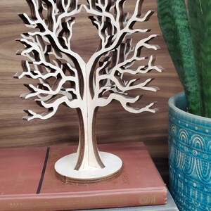 Wood Tree Cut Out. 3D Slotted Tree. Jewelry Tree, Tree Decoration ...