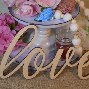 Cursive 'love' Cutout. Home Decor for Shelves, Windows, Tiered Trays ...