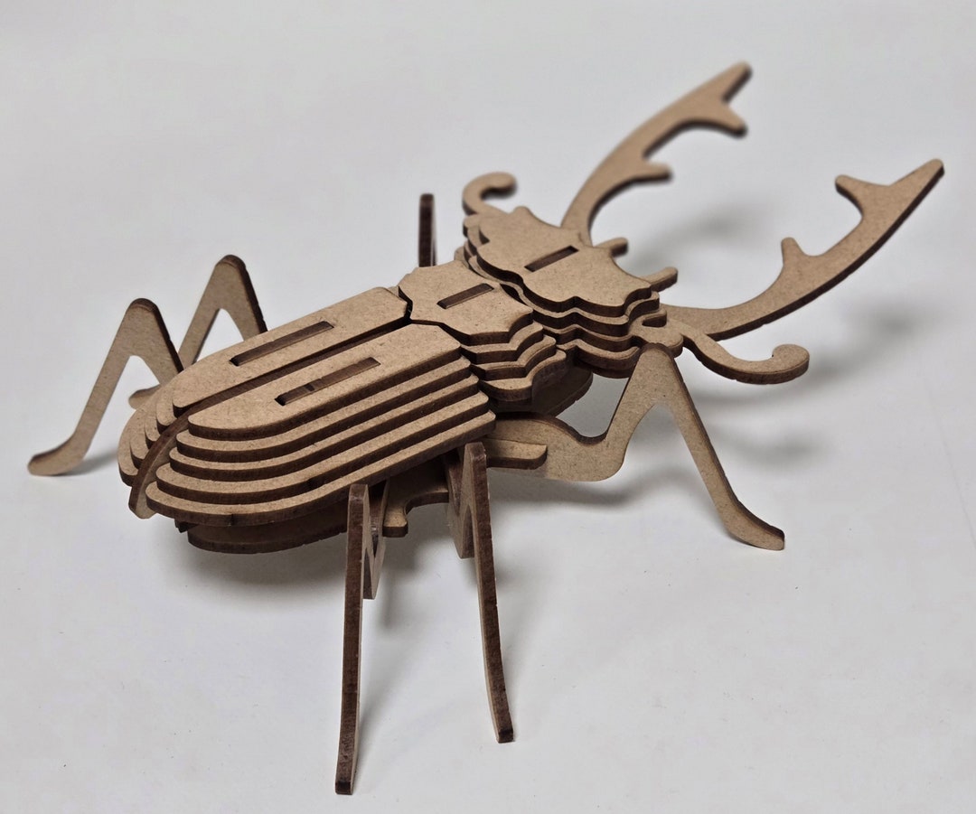 3D Stag Beetle Puzzle. Wooden. Figure Kit. Model Kit. Arts & Crafts ...