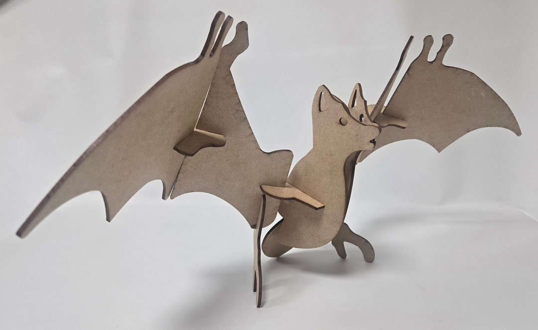 3D Bat Puzzle Wooden Figure Kit Model Kit. Arts & Crafts. Kid Crafts ...