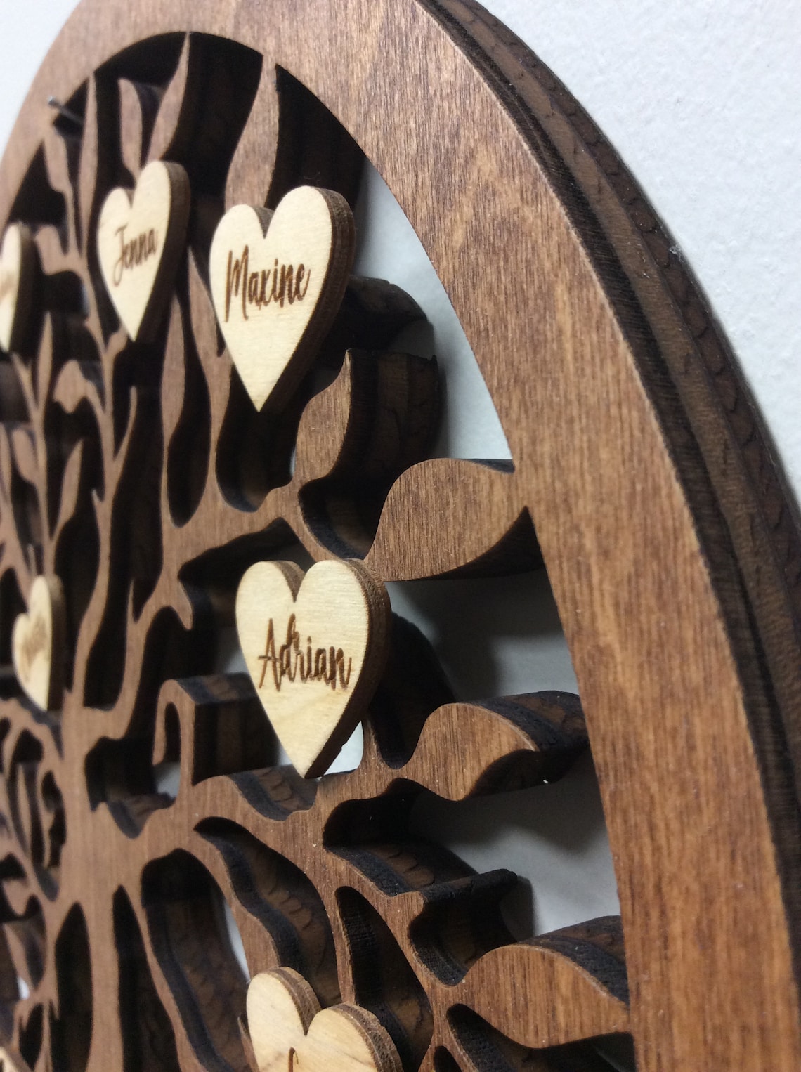 Customized Wooden Family Tree. up to 12 Names Included. Gift for Family ...