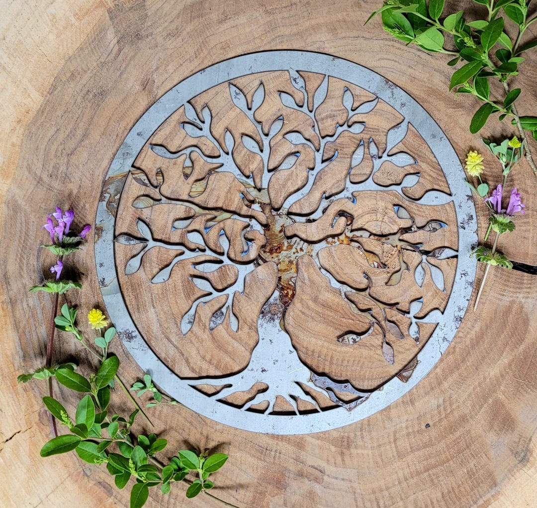 Rustic Metal Tree of Life Cutout Wall Decor. Aged Patina. Sturdy Metal ...