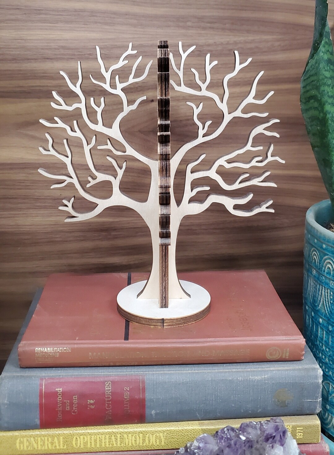 Wood Tree Cut Out. 3D Slotted Tree. Jewelry Tree, Tree Decoration ...