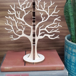 Wood Tree Cut Out. 3D Slotted Tree. Jewelry Tree, Tree Decoration ...
