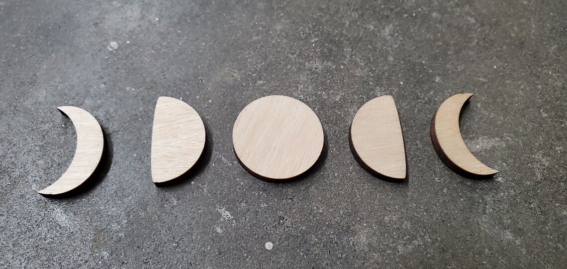Moon Phases Unfinished Wood Kit DIY Craft Bookshelf Decor - Etsy