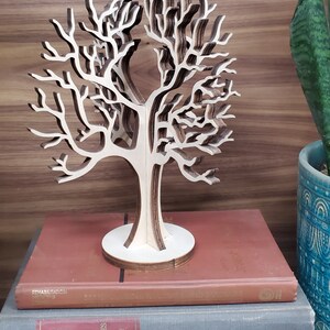 Wood Tree Cut Out. 3D Slotted Tree. Jewelry Tree, Tree Decoration ...