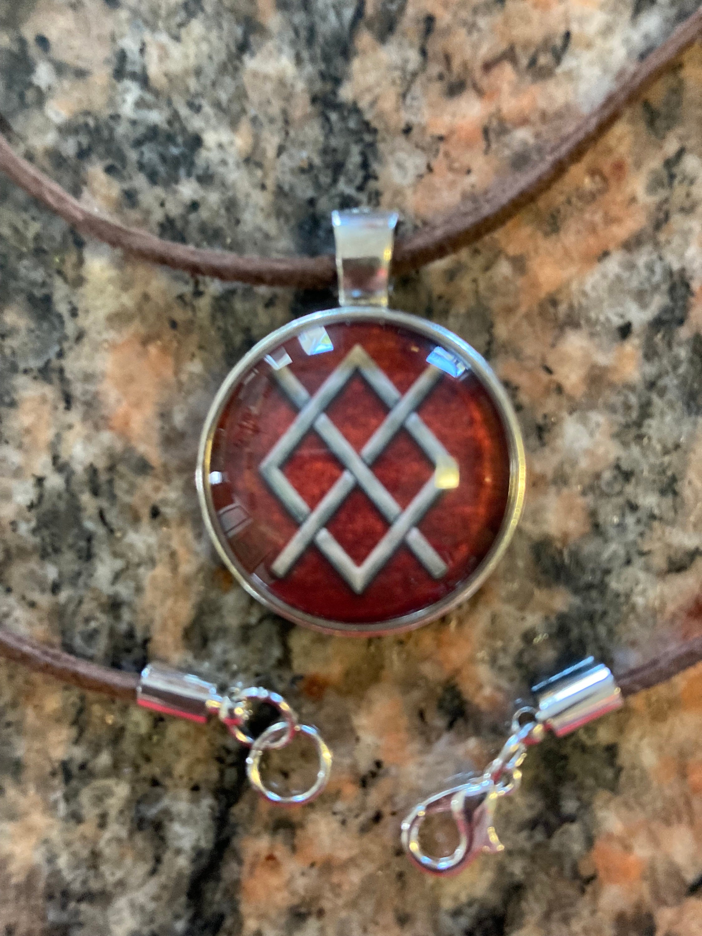 Gungnir Rune Symbol on a Brown Leather Cord - Etsy