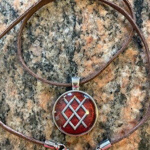 Gungnir Rune Symbol on a Brown Leather Cord - Etsy