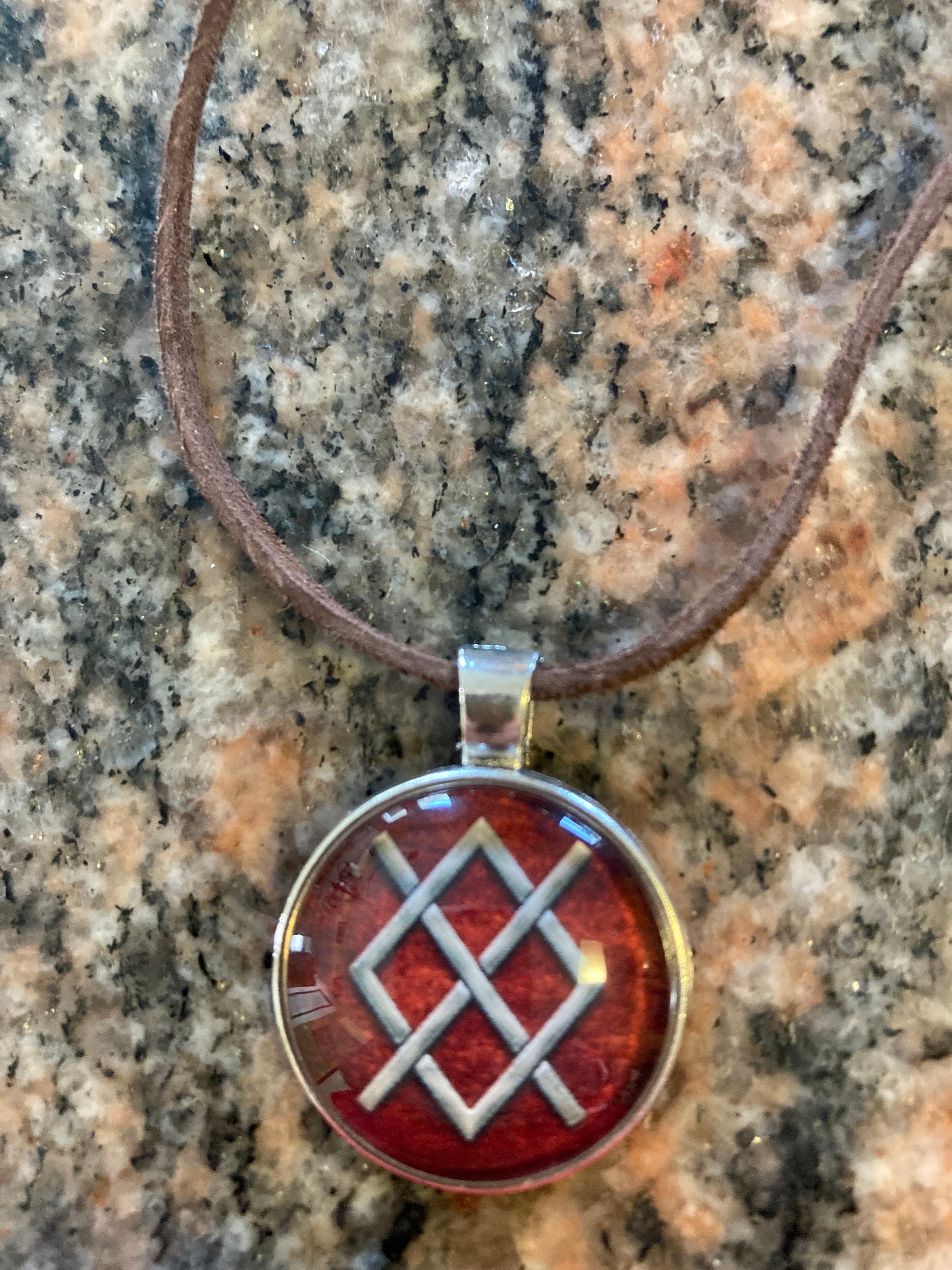 Gungnir Rune Symbol on a Brown Leather Cord - Etsy