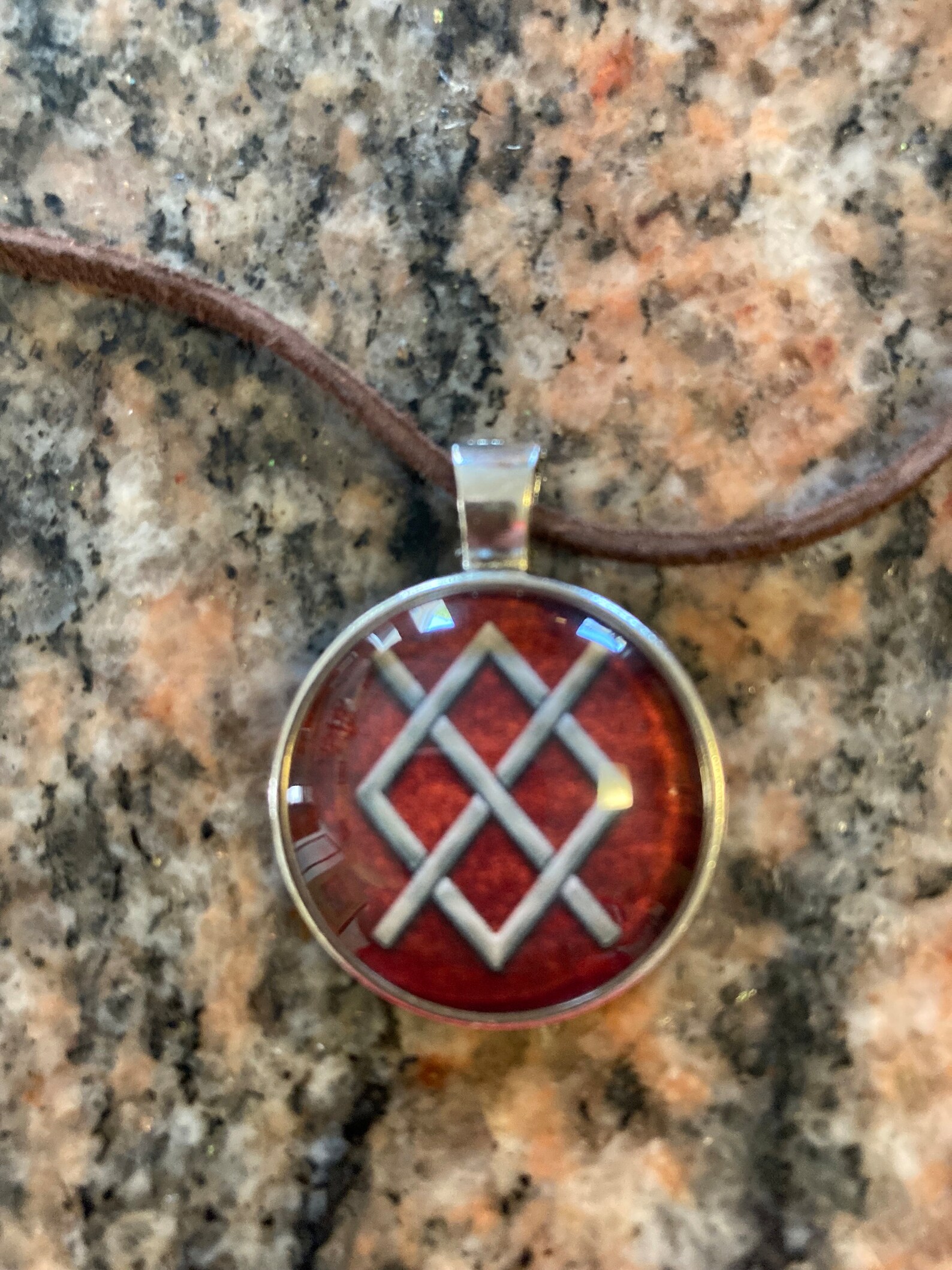 Gungnir Rune Symbol on a Brown Leather Cord - Etsy