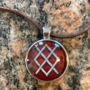Gungnir Rune Symbol on a Brown Leather Cord - Etsy