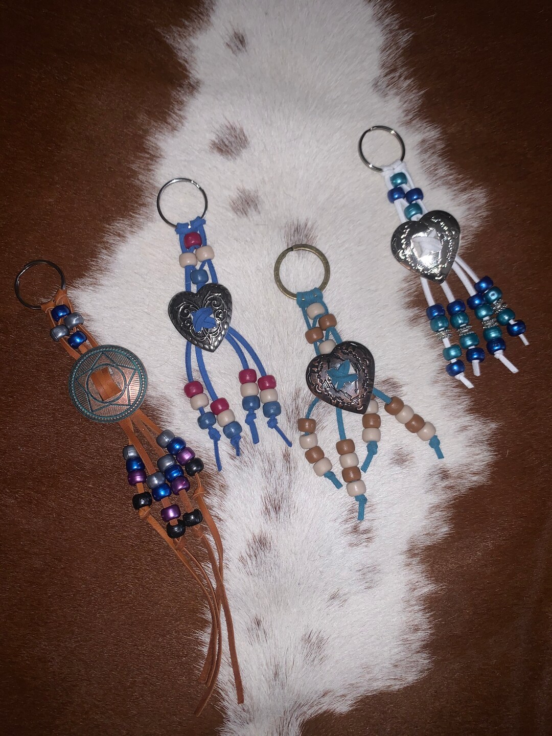 Beaded Concho Keychain - Etsy