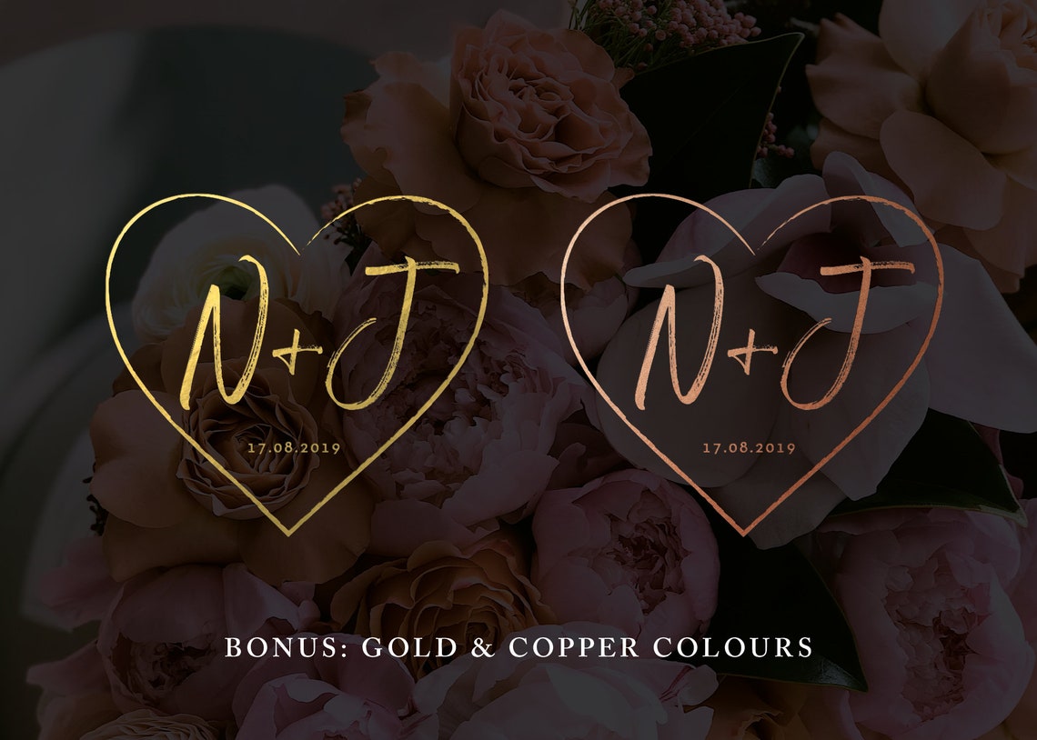 Rustic Wedding Logo - Personalised - Etsy