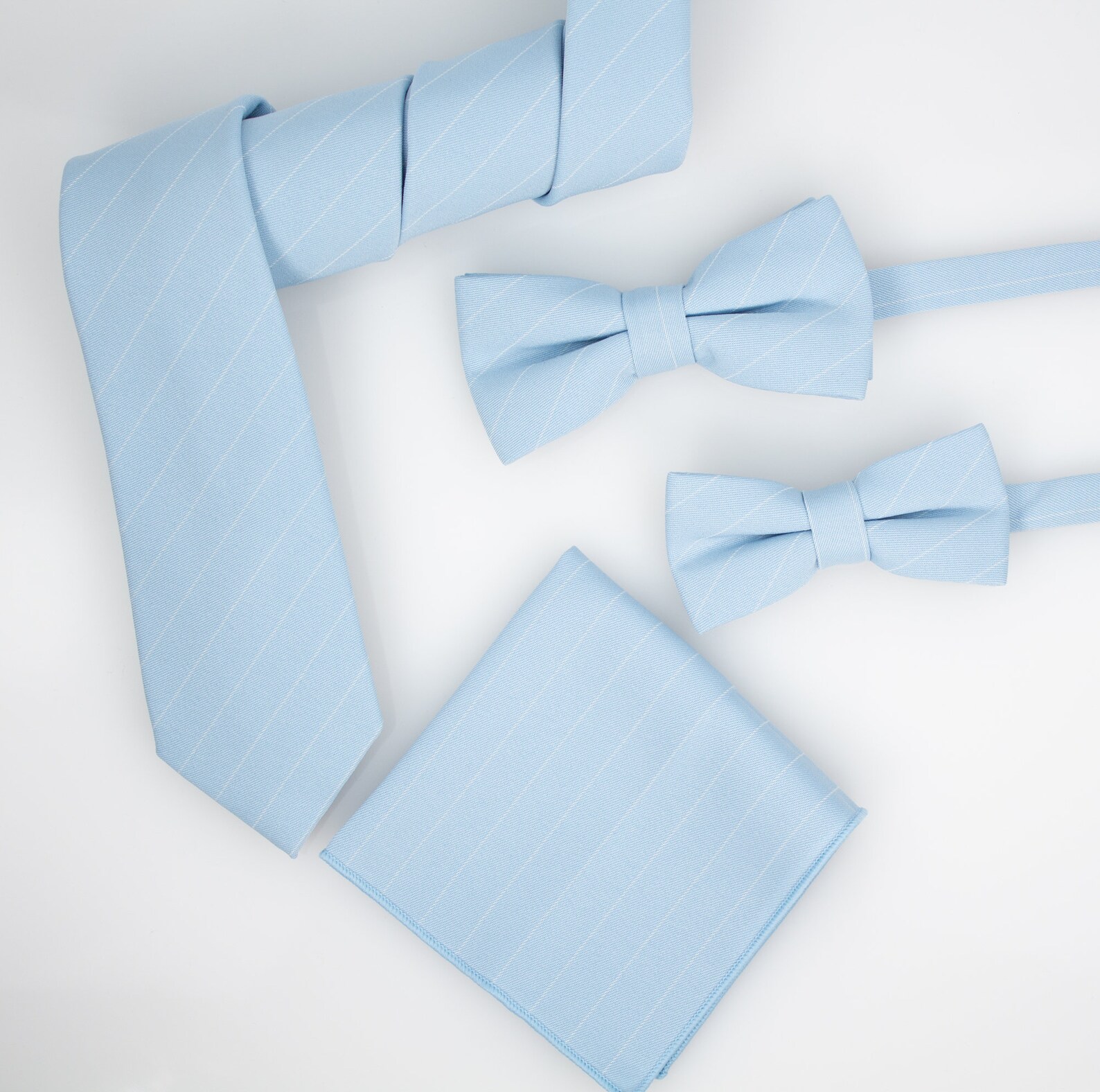 Ice Blue With White Stripes Tie Groomsmen Ice Blue Tie Light - Etsy