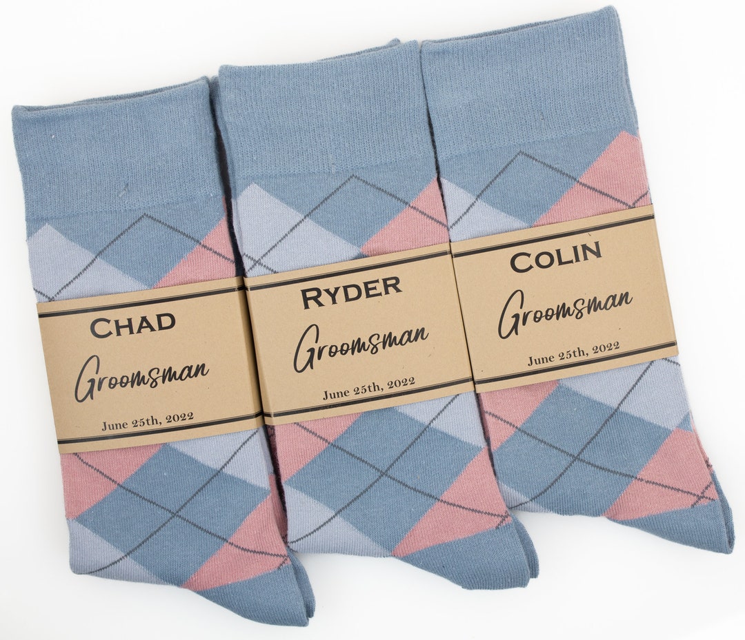 Groomsmen Dusty Blue, Grey and Dusty Rose Argyle Socks, , Groomsmen ...