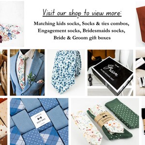 Faded Blue Floral Tie, Dusty Blue Wedding Necktie, Shades of Blue Tie, Groomsmen Socks Blue ...