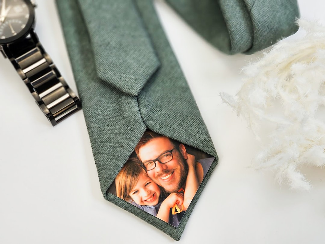Personalized Photo Tie, Photo Tie Patch, Anniversary Gift, Personalized ...