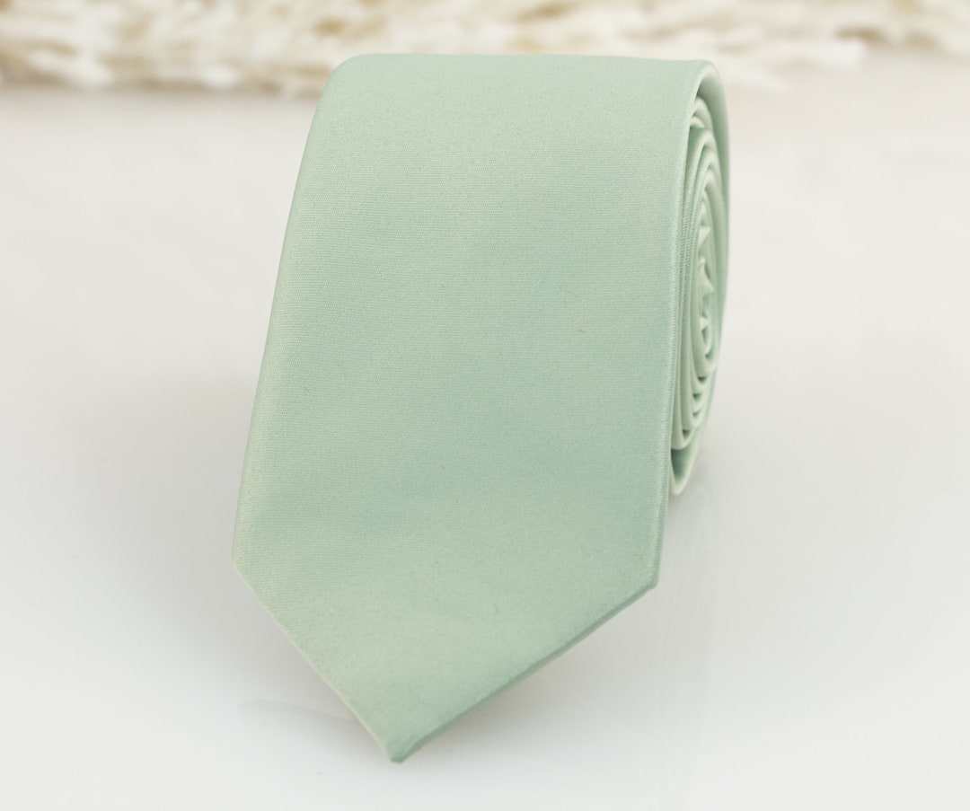 Azazie Dusty Sage Green Tie, Solid Sage Tie, Dusty Sage Green Tie ...
