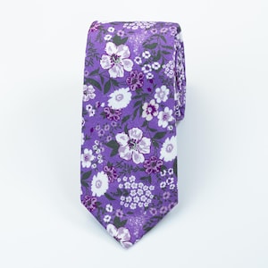 Lavender & Sage Floral Tie, Purple Floral Tie, Lilac Floral Tie, Light ...