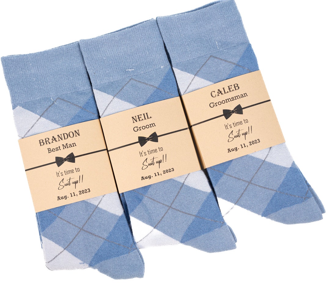 Dusty Blue Argyle Socks, Groomsmen Dusty Blue Socks, Personalized Socks ...