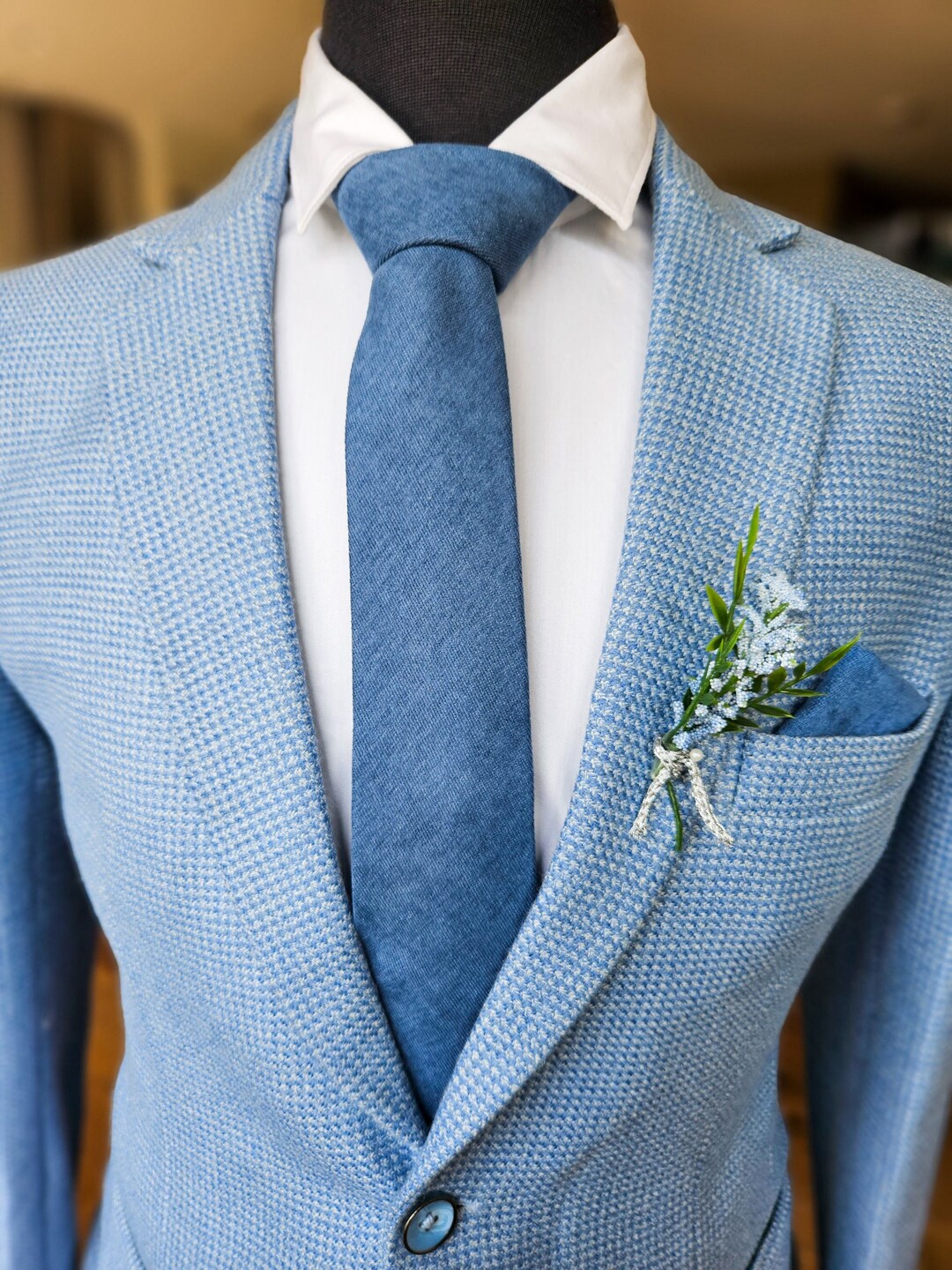 Steel Blue Velvet Necktie, Dusty Blue Tie, Something Blue Wedding Tie, Shades of Blue Wedding ...