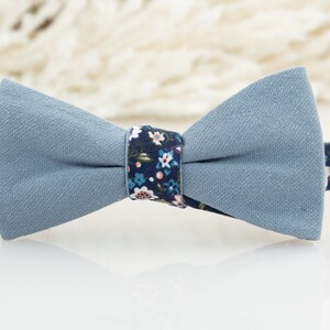 Dusty Blue Tie, Solid Dusty Blue Tie With Floral Back, Dusty Blue ...