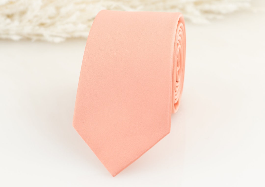 Azazie Coral Satin Tie, Coral Wedding Tie, Summer Wedding Tie, Azazie ...