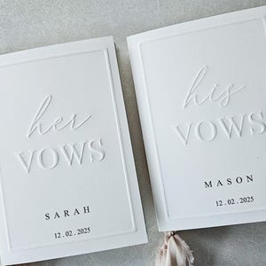 Embossed Vow Books, Set of 2, His & Her Vow Books, Personalized Wedding ...