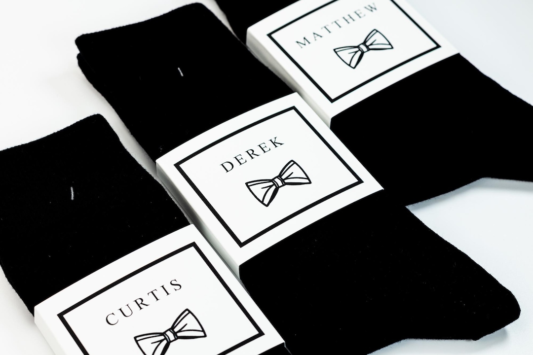 Custom Socks Labels, Personalized Labels for Socks and Ties, Groomsmen ...