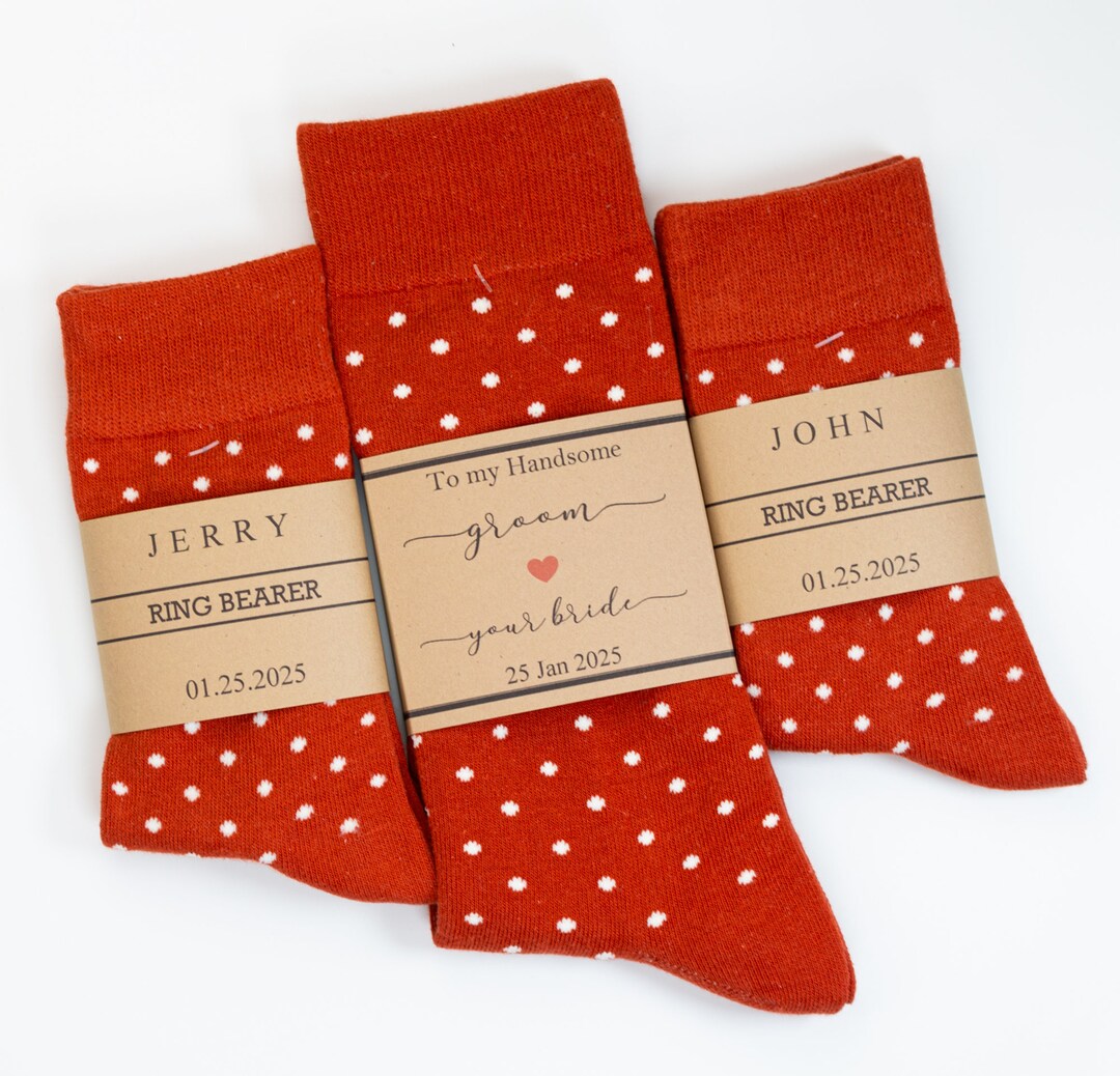 Burnt Orange Groomsmen Socks, Matching Kids Socks, Terracotta Kids ...
