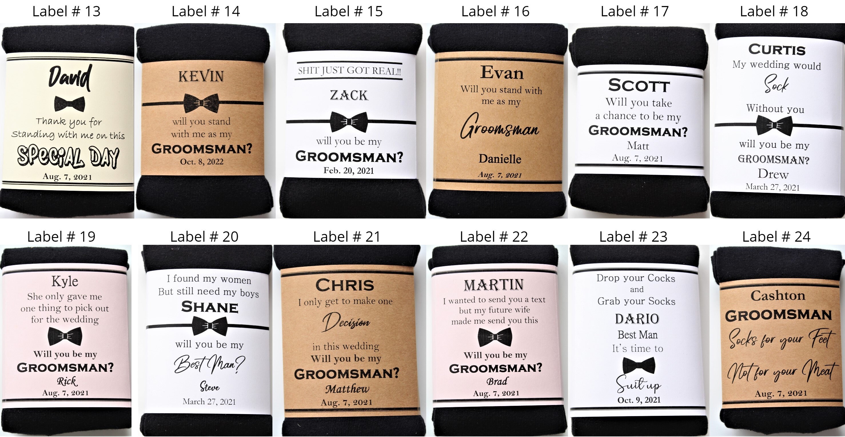 Socks Label Custom labels wedding socks Groomsmen Socks | Etsy