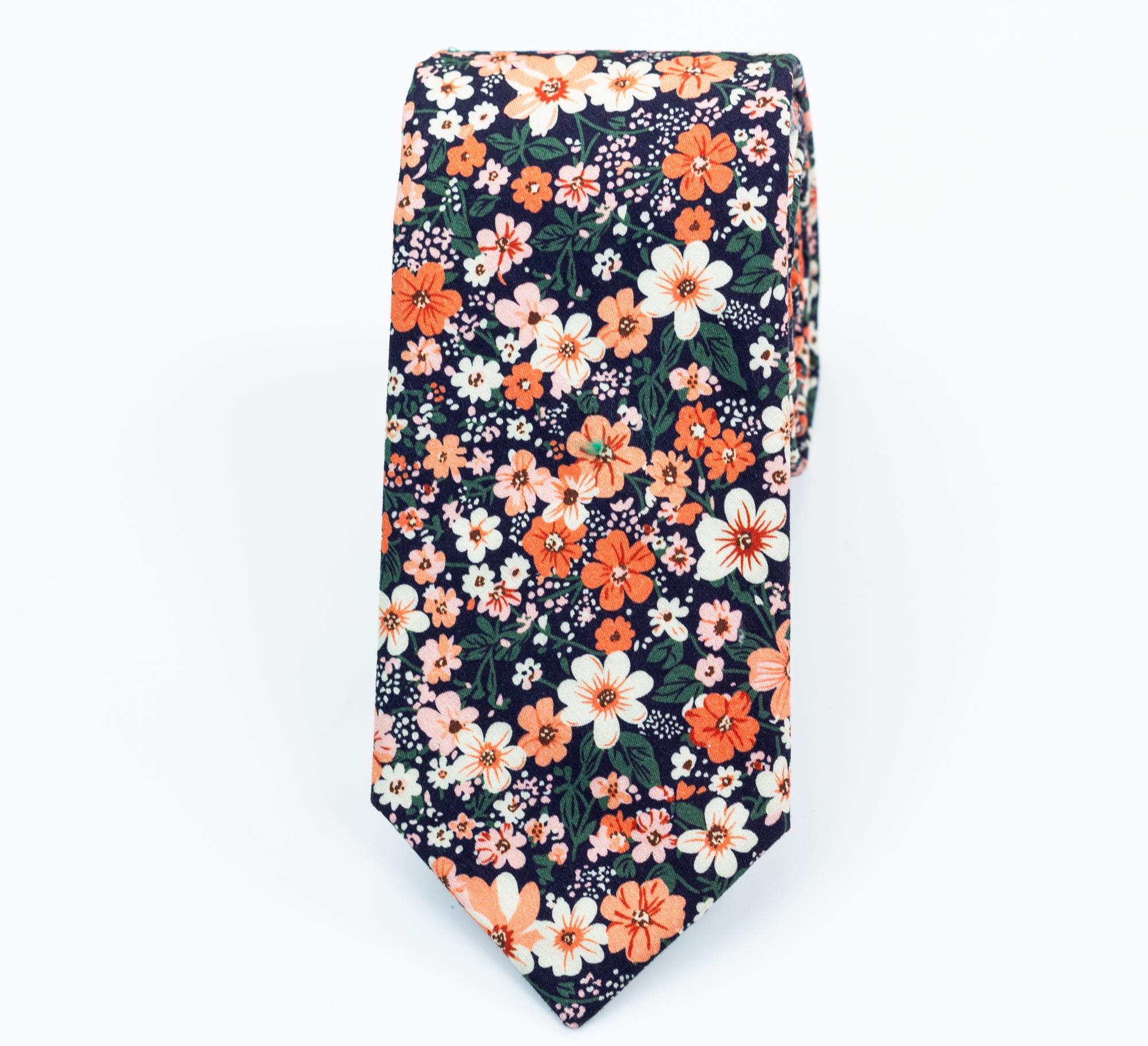Coral Floral Tie, Navy & Coral Flowers Tie, Peach, Sage Floral Tie ...