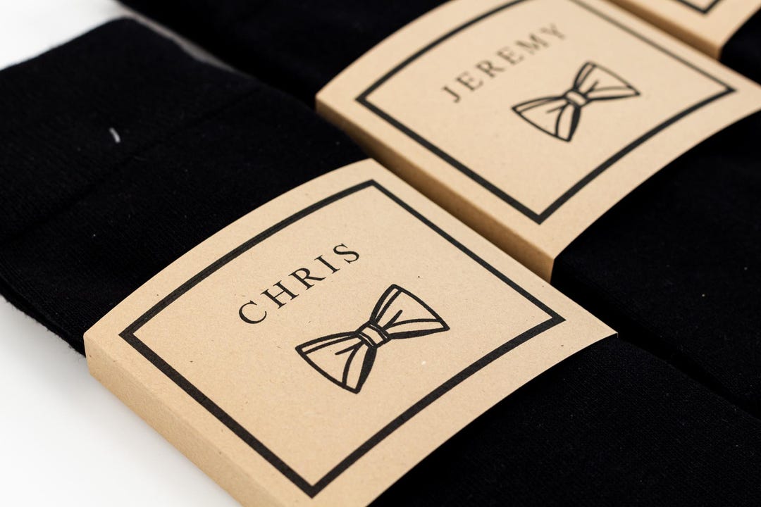 Custom Socks Labels, Personalized Labels for Socks and Ties, Groomsmen ...