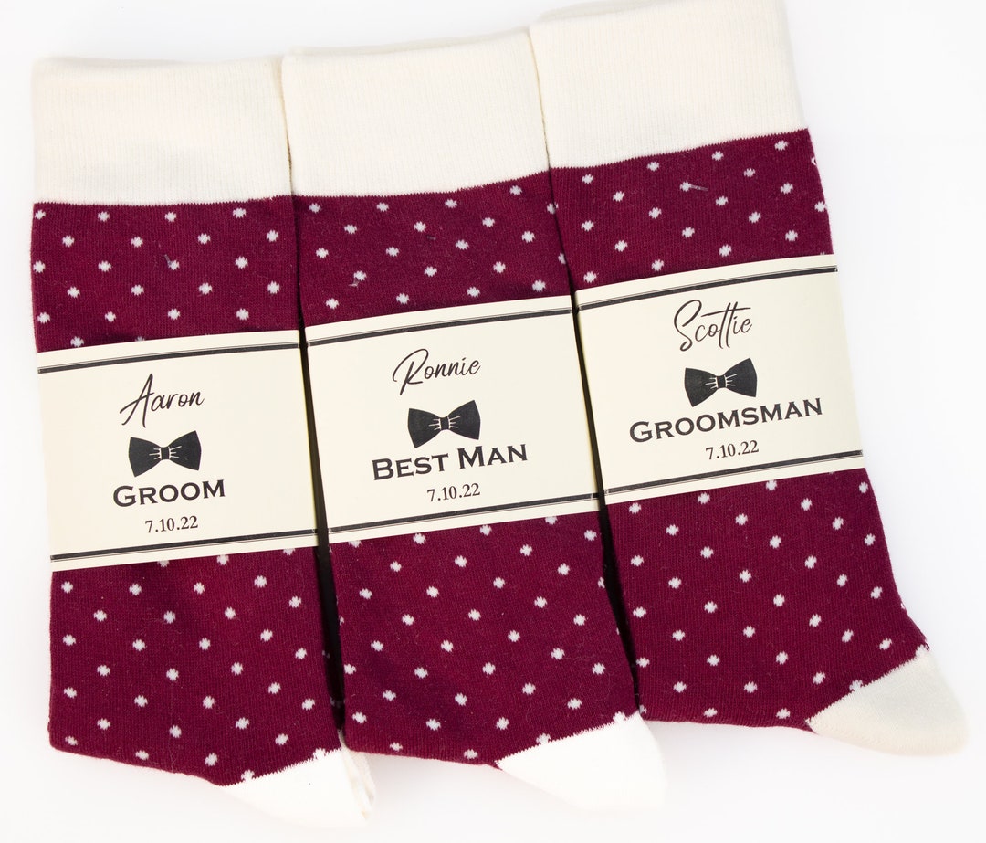 Groomsmen Burgundy, Maroon, Wine, Dark Red Socks, Best Man Socks Gift ...