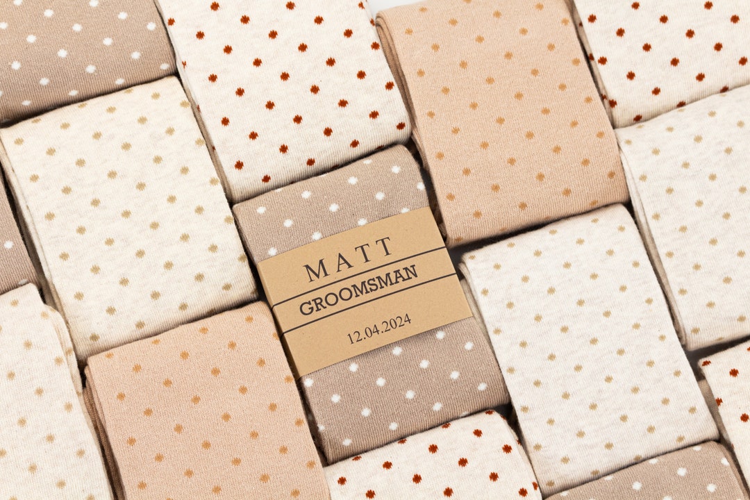 Neutral Color Wedding Socks, Boho Wedding Socks for Groomsmen, Cream ...