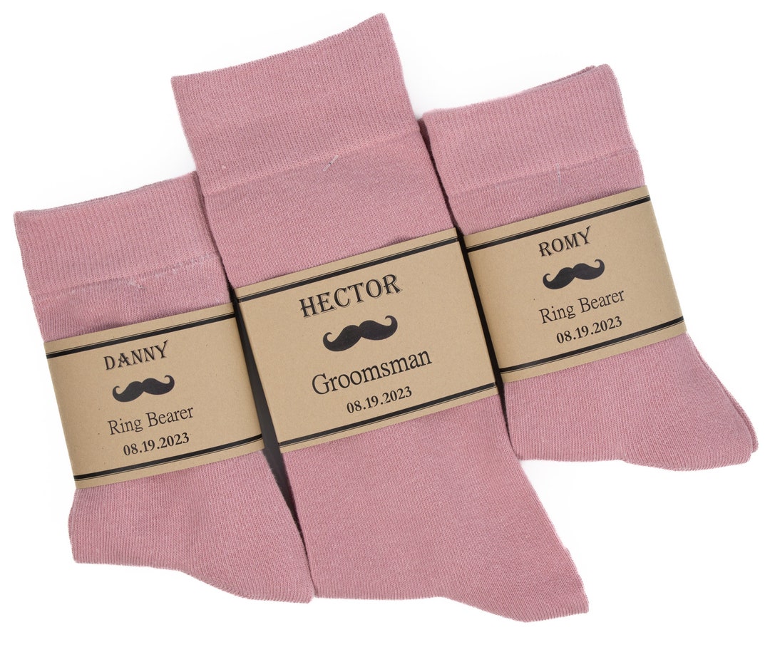 Dusty Rose Groomsmen Socks, Matching Boys Socks, Ring Bearer Dark Pink ...