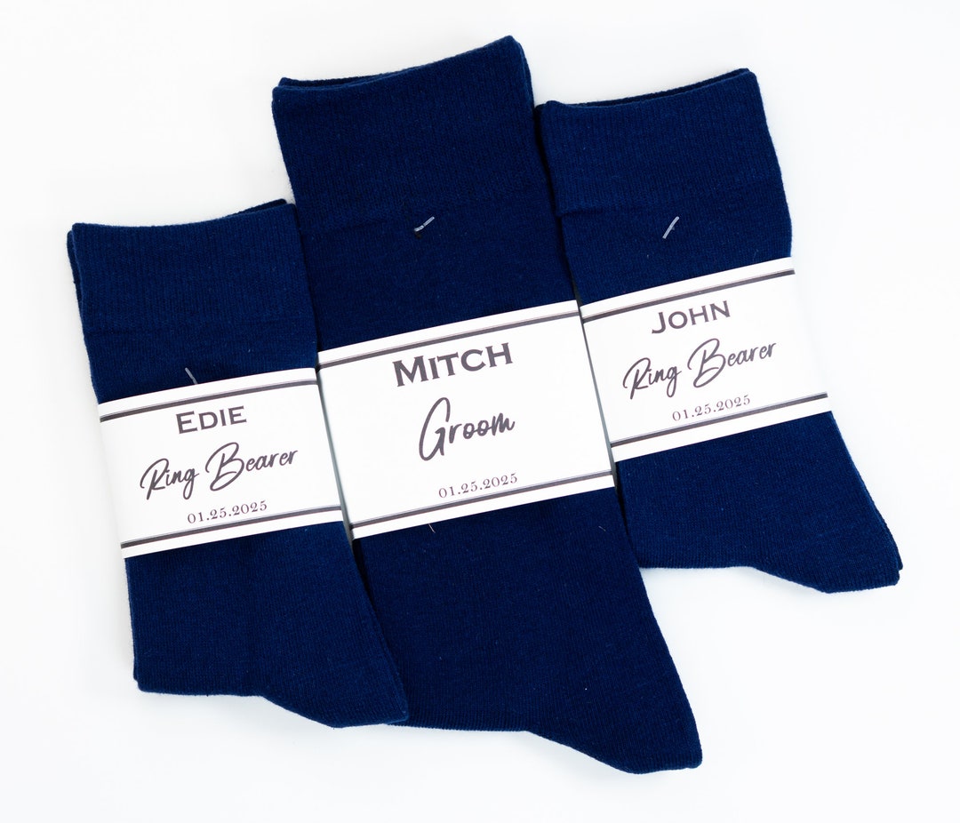 Groomsmen Socks Navy, Matching Ring Bearer Socks, Gift for Ring ...