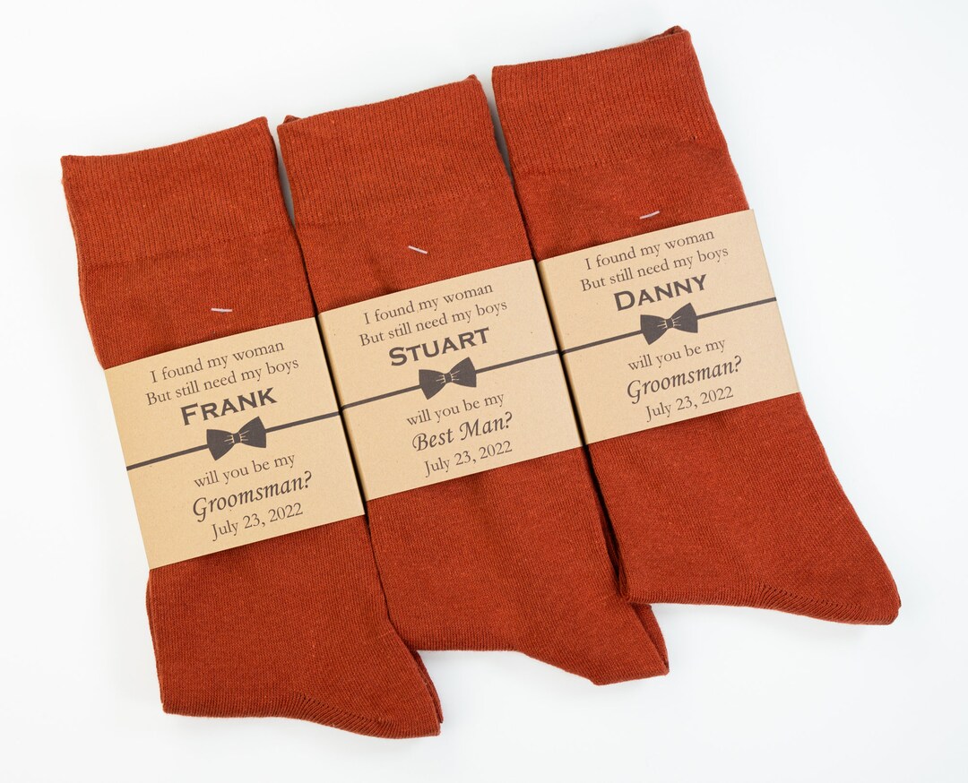 Solid Burnt Range Socks, Dark Terracotta Groomsmen Socks, Sedona Rust ...